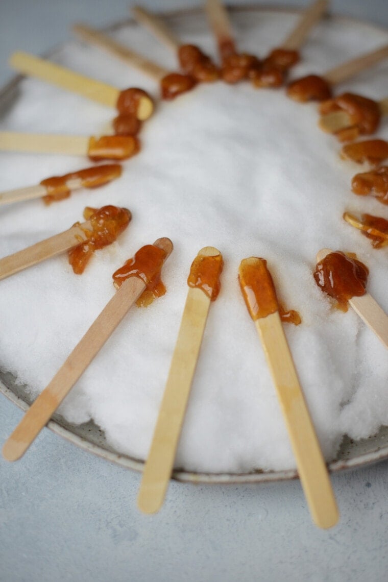 Easy Maple Taffy on Snow Recipe - Fare Isle