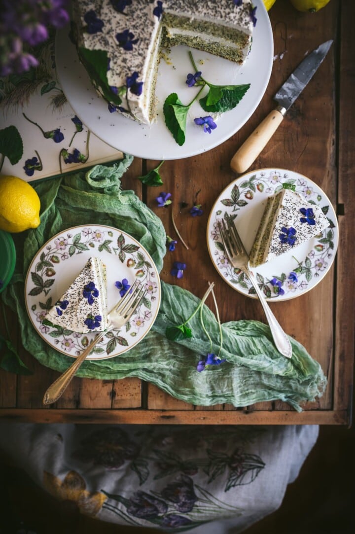 Violet Lemon Poppy Seed Cake | Fare Isle | Kaity Farrell