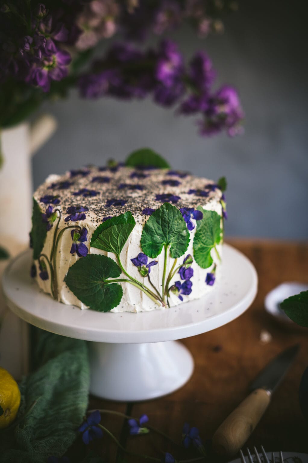 Violet Lemon Poppy Seed Cake | Fare Isle | Kaity Farrell