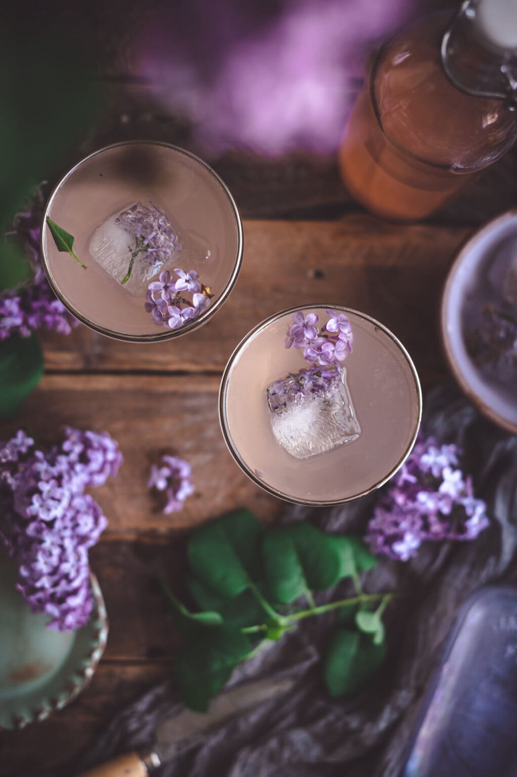 Lilac Gin Fizz Cocktail Recipe | Fare Isle | Kaity Farrell