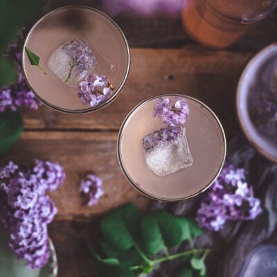 Lilac Gin Fizz Cocktail Recipe | Fare Isle | Kaity Farrell
