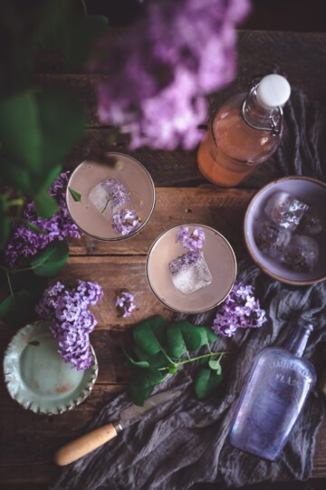 Lilac Gin Fizz Cocktail Recipe | Fare Isle | Kaity Farrell