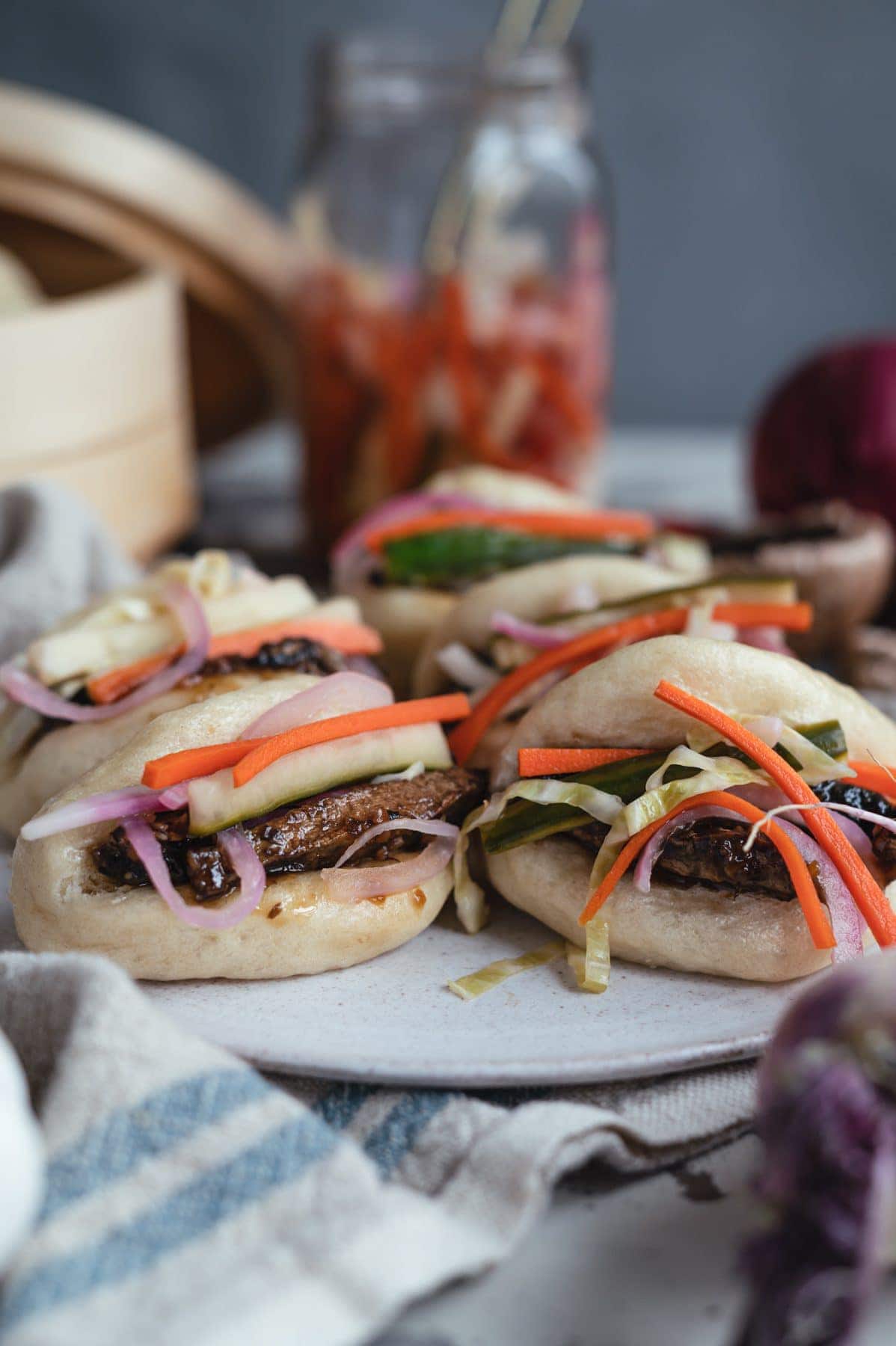 Vegan Bao Buns with Hoisin Mushrooms | Fare Isle | Kaity Farrell