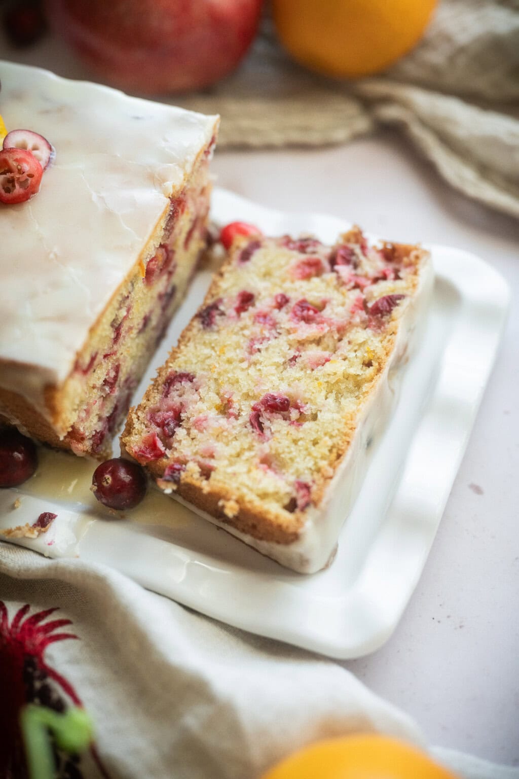 Easy One Bowl Cranberry Orange Loaf Cake Recipe - Fare Isle